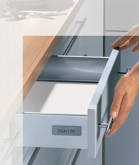 Eurotech Metal-Sided Drawers - Merit Kitchens Ltd.